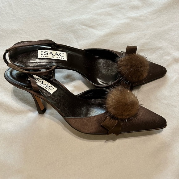 Isaac Mizrahi | Shoes | Isaac Mizrah Brown Satin And Mink Pumpsheels ...